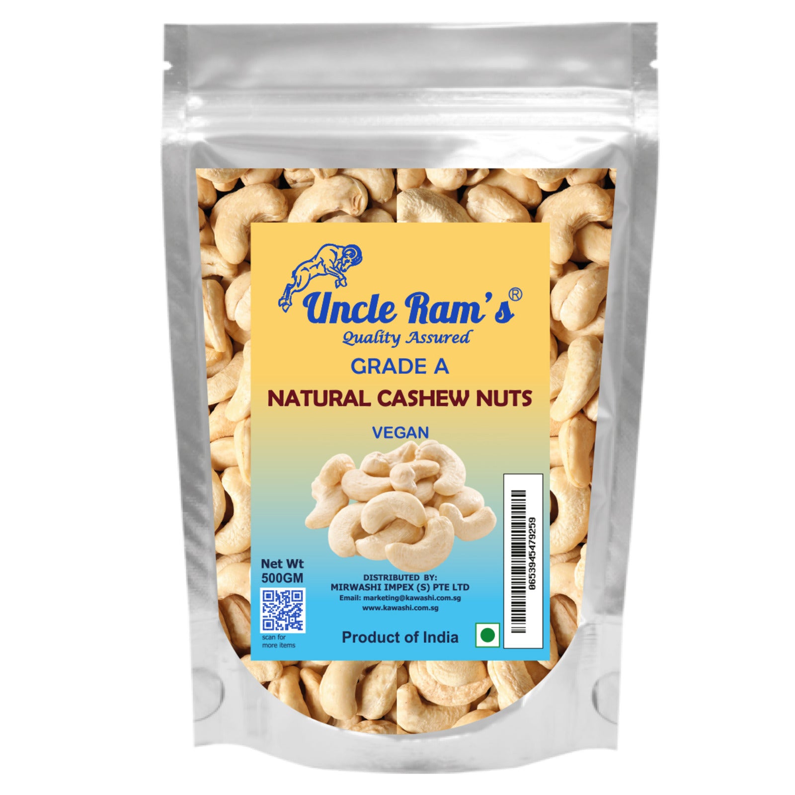 Uncle Ram Natural Cashew 500g – Laguna Mart by Myra's