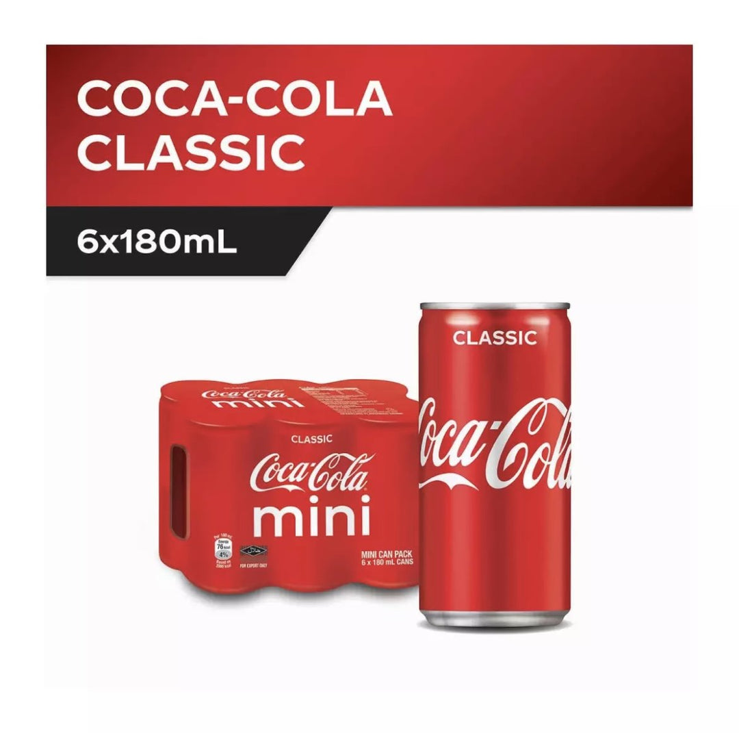 COCA COLA Classic Mini Cans 6x180ml – Laguna Mart by Myra's