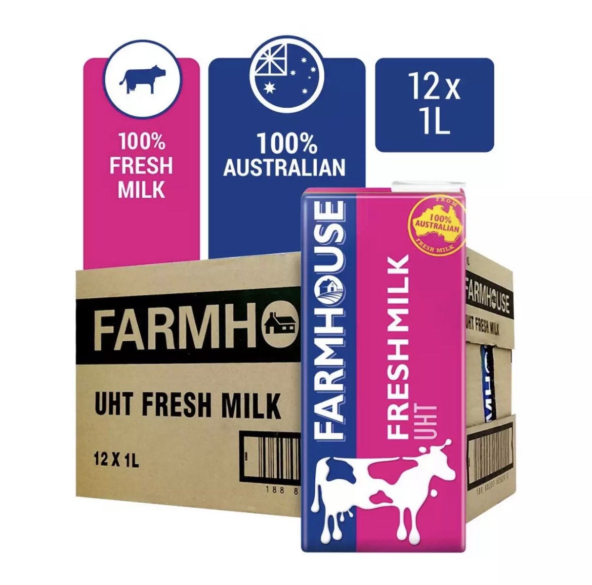FARMHOUSE Fresh UHT Milk 12x1L – Laguna Mart by Myra's